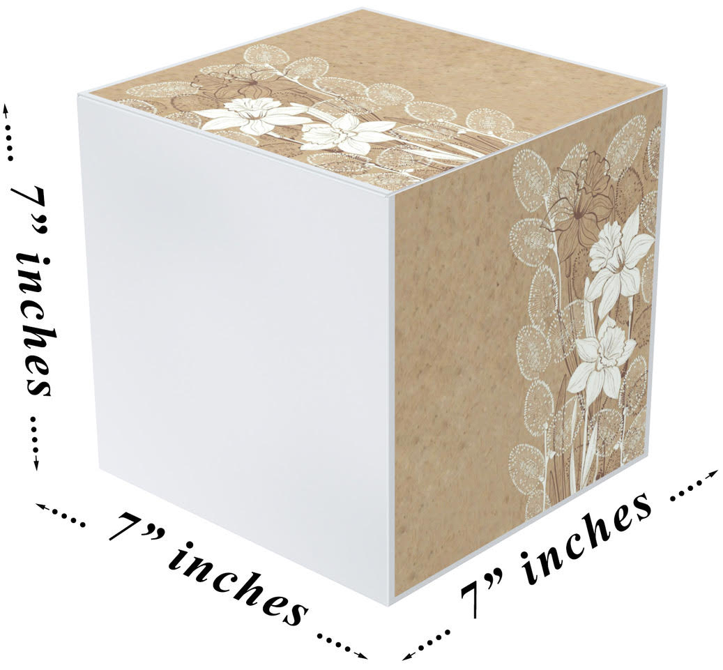 Gift Box, Kati, Daffodils, 7x7x7", comes flat & pops up in seconds ...